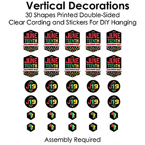 Big Dot of Happiness Happy Juneteenth - Freedom Day Party DIY Backdrop - Vertical Decorations - 30 Pieces