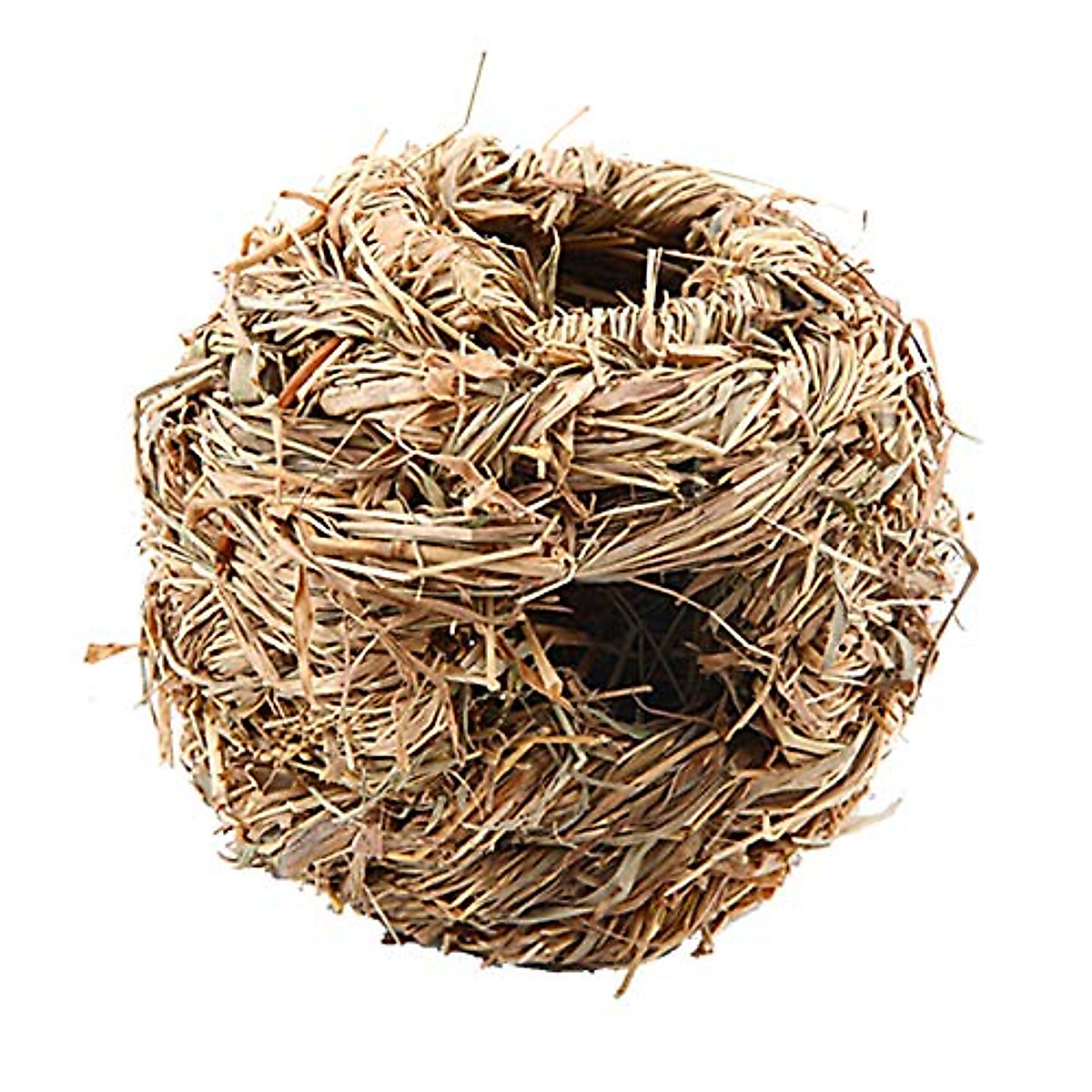 heave Grass House, Natural Seagrass Cave House Hideaway Hut,Woven Folding Bed Sleeping Chew Toys for Guinea Pig Hamsters Chinchilla and Other Small Animals Wood Color