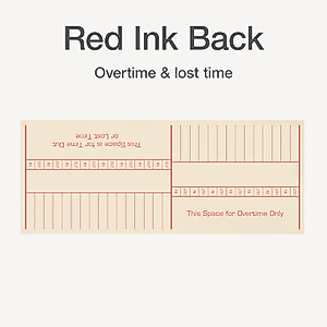 TOPS Time Cards, Weekly, 2-Sided, Named Days, 3-3/8" x 8-1/4", Manila, Green/Red Print, 500-Count (1260)