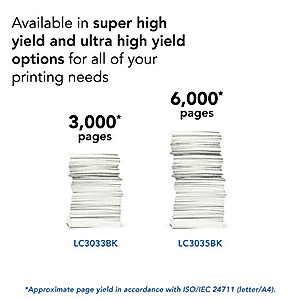 Brother Genuine LC3035BK, Single Pack Ultra High-Yield Black INKvestment Tank Ink Cartridge, Page Yield Up to 6,000 Pages, LC3035, Amazon Dash Replenishment Cartridge
