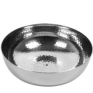 KC Sandwich Bottom Heavy Guage Stainless Steel Hammered Tasla, Without Handle Kadhai Cookware(1500 ML)