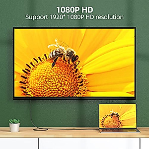 FEMORO USB C to DVI Cable 3 Feet, USB-C (Thunderbolt 3 Compatible) to DVI Cable [Support DVI 4K, 24K Gold Plated, Braided] Compatible for MacBook Pro 2016-2020, Surface Book 2, Dell XPS 13/15, Galaxy