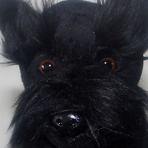 SYUSAMA 7Inches Lifelike Black Schnauzer Plush Toy Soft Stuffed Animal Cute Aberdeen Terrier Plushie Cute Pillow Doll Home Decor…