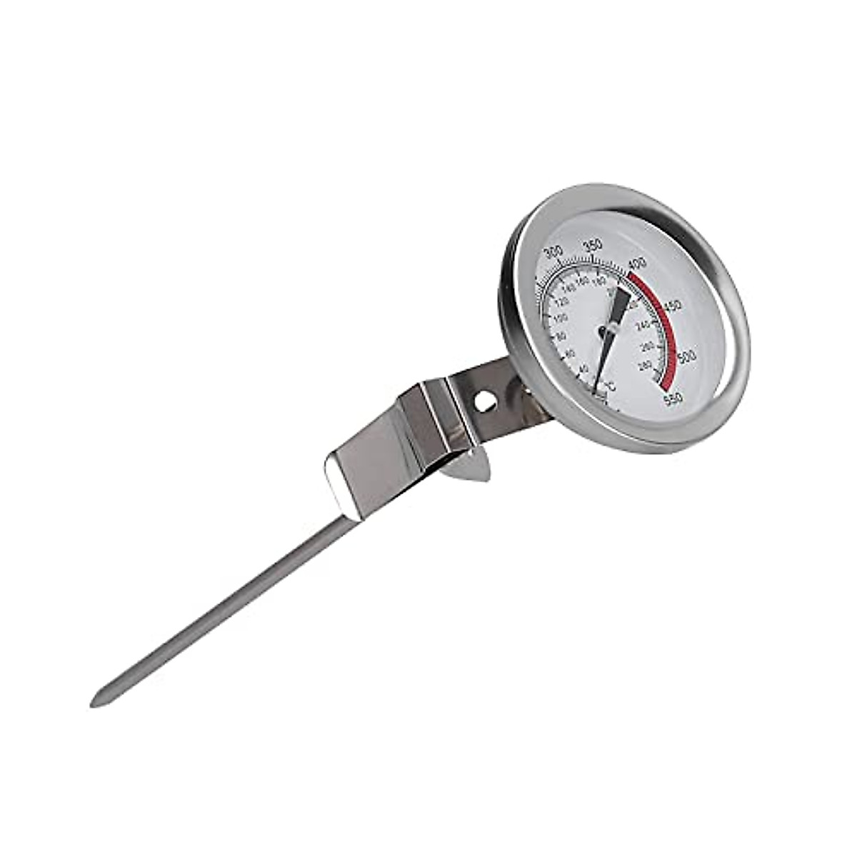 Oil Thermometer for Frying, Stainless Steel Milk Tea Coffee Fryer Thermometer Deep Fryer Thermometer for Oil Deep Fry Thermometer with Adjustable Clip for Making Candies and Deep F