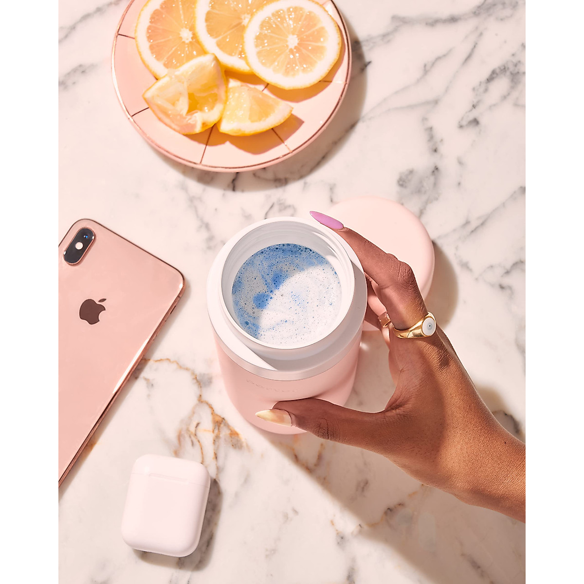 W&P Porter Insulated Bottle 12 oz | Clean Taste Ceramic Coating for Water, Coffee, & Tea | Wide Mouth Vacuum Insulated | Dishwasher Safe, Blush