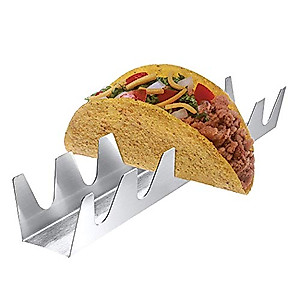 SIPLIV Stainless Steel Taco Holders Taco Stand Burrito Stand Space for 12 Hard or Soft Shell Tacos - 2 Pcs