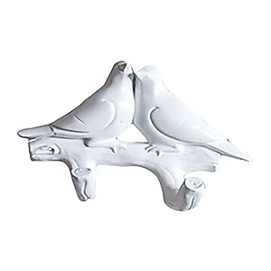 gazechimp Luxury Coat Key Hanger,Resin Bird Wall Decorations,Coat Clothes Towel Hook for Bedroom Home Entryway, White