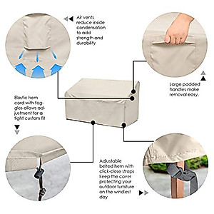 Honest Patio Loveseat Cover, 100% Waterproof Outdoor Sofa Cover,Durable Patio Bench Cover, Lawn Patio Furniture Covers with Air Vent (78" L x 34" D x 32" H,Beige)