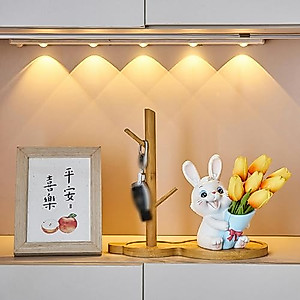 XINGYUANHE Lovely Rabbit Tray Sculpture Home Living Room Decor Statue Room Decor Easter Decoration Resin Ornaments Gifts