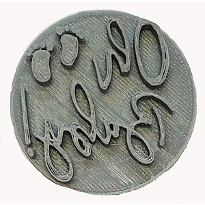 YNGLLC OH BABY WORDS WITH FEET SCRIPT FONT SHOWER GENDER REVEAL COOKIE STAMP EMBOSSER BAKING TOOL 3D PRINTED MADE IN USA PR4004 Gray