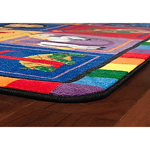 Flagship Carpets ABC Letter Blocks Area Rug for Children's Classroom Floor Mat, Play Room Carpet and General Educational Activities, 7'6" x 12', Multi-Color