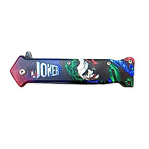 8inch JOKER KNIFE JO5 Spring Assisted Open Folding Pocket Knife. Pocket Clip Included, Blue