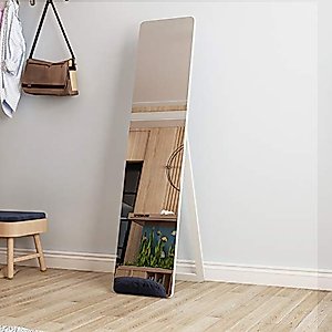 SogesHome 63'' x 15'' Full Length Body Mirror, Full Body Mirror Wall Mirror, Floor Mirror with Stand, Dressing Mirror for Bedroom, Living-Room, White