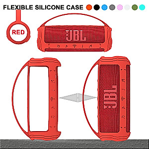 Silicone Cover Case for JBL Flip 6 Portable Bluetooth Speaker, Protective Carrying Case for JBL Flip 6 Speaker Accessories (Only Case) (Red Case)