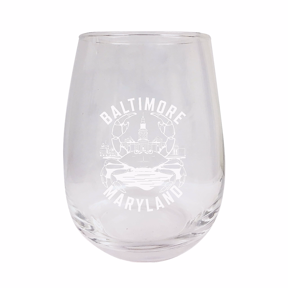 R and R Imports Baltimore Maryland A Souvenir 15 oz Engraved Wine Glass 2-Pack