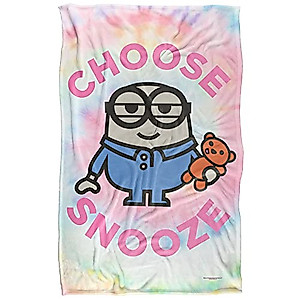 Minions Choose Snooze Tie Dye Silky Touch Super Soft Throw Blanket 36" x 58"