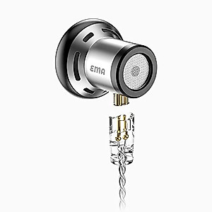 WJLYP TRN EMA Metal Flat-Head Earphone 14.2mm Dynamic Driver in Ear Sports Running Headphone Bass HiFi Music Headset Earbuds with Detachable Upgrade Cable (Without Mic)