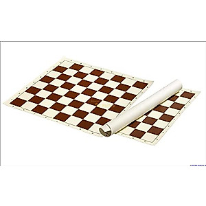 Chess and games shop Muba Standard Vinyl Roll Up Chess Boards Professional Club and Tournament Chess Boards 1.7 Square, Brown