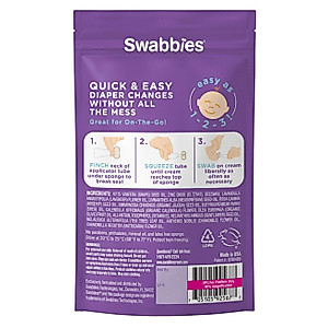 Swabbies Diaper Cream Applicators with 2 pre-Filled Applicators of Diaper Cream