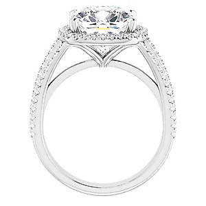 JEWELERYIUM Cushion Cut 6 Carat Moissanite Engagement Ring, Wedding Ring, Eternity Sterling Silver Ring, Anniversary/Christmas/Birthday/Valentine's Day Jewelry Gift (11)