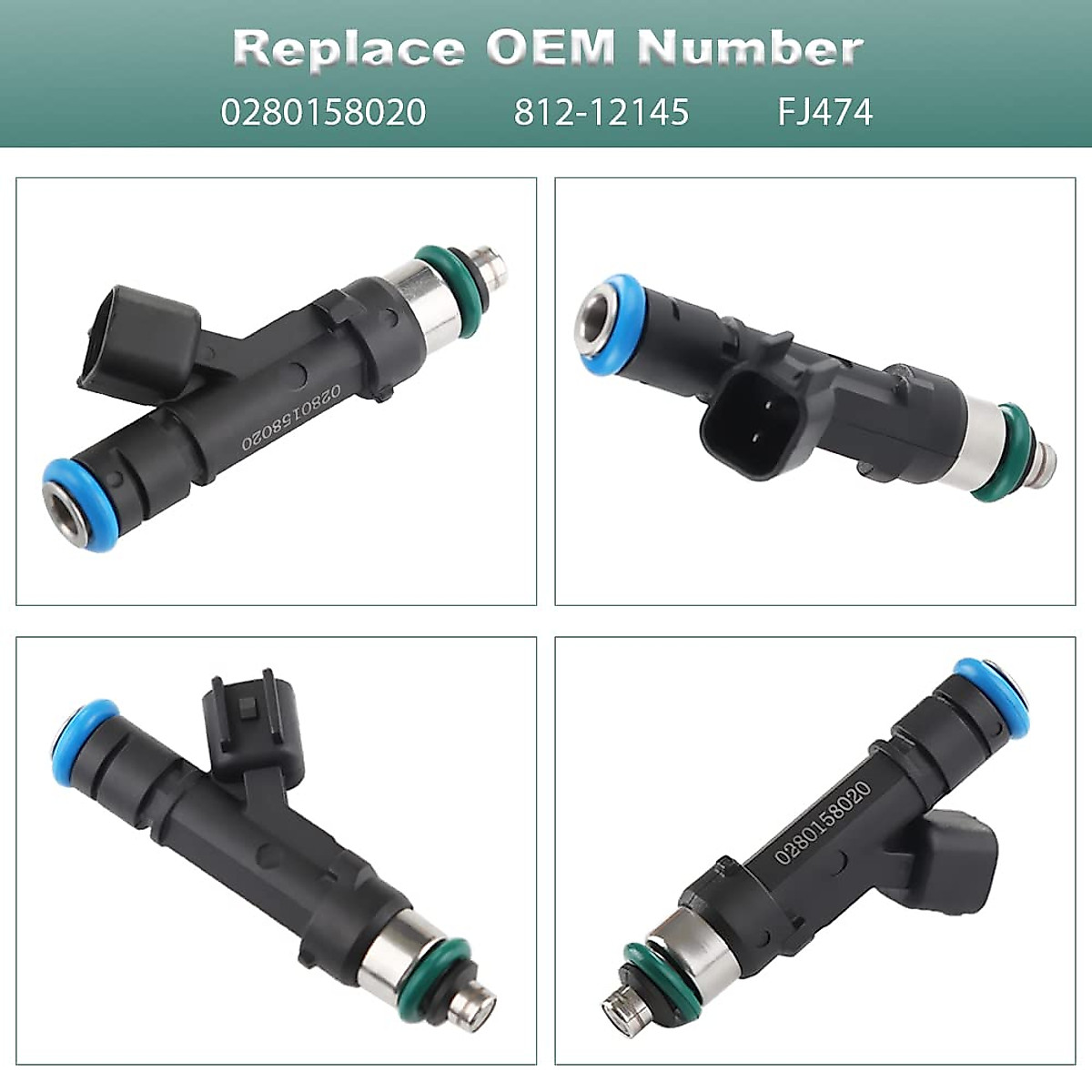 JDMON Fuel Injectors Replacement for Dodge Dakota Durango Nitro Ram1500 Jeep Commander Grand Cherokee Liberty Mitsubishi Raider 3.7L V6 Replace 0280158020 812-12145 FJ474 6Pcs