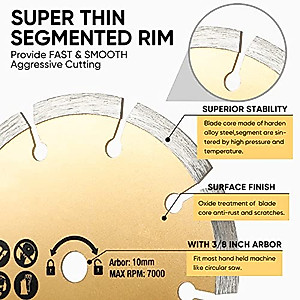JIAYOUBAO 4 Pack 4-1/2 Inch Compact Circular Saw Blades Set with 3/8" Arbor TCT/HSS/Diamond Saw Blade for Angle Grinder Wood Plastic Sheet Metal Tile Fast Cutting