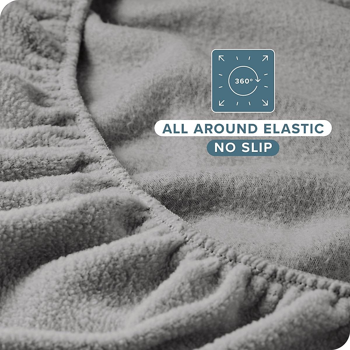 Bare Home Super Soft Fleece Fitted Sheet - Twin Size - Extra Plush Polar Fleece, No-Pilling - Deep Pocket - All Season Cozy Warmth (Twin, Light Grey)