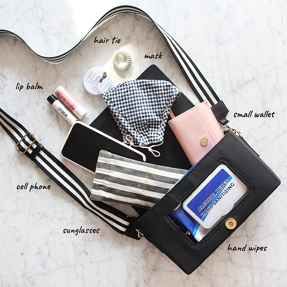 Crossbody Diaper Change Kit - Micro Diaper Bag (Black)