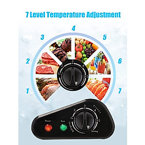 KRIB BLING Chest Freezer 5.0 cu.ft Mini Adjustable 7 Thermostat Compact Deep Freezer Top Door Low Noise with Removable Basket Black