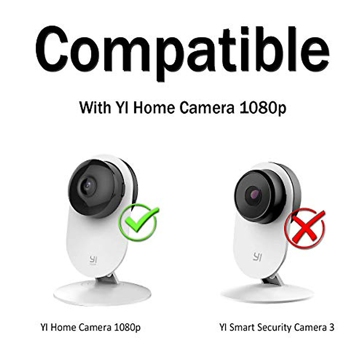 Wall Mount + Weatherproof Case for YI Home Camera - by Koroao - Indoor/Outdoor Security Bracket More Stable and Flexible (1-Pack, White)