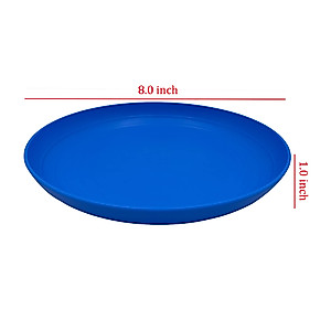 YUYUHUA Kids Plastic Plates Reusable – Unbreakable Everyday Dinner Plates 8 inch set of 6 - BPA Free Dishwasher & Microwave Safe Hard Plates for Kitchen, Party, Camping, Outdoor
