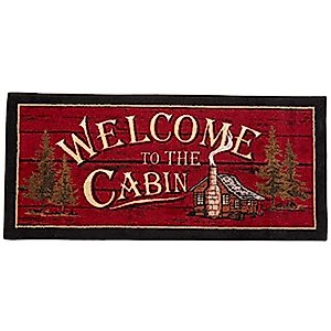 Cozy Cabin CC5268 Welcome to the Cabin Non Skid Rug 20"x44" Red