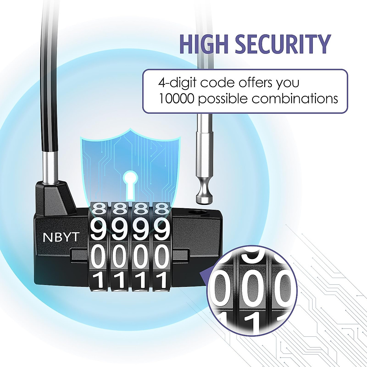 OQIMAX Long Shackle Combination Lock, 4 Digit Weatherproof Handle Padlock for Cabinet Door Outdoor, Resettable Handheld Lock for Travel Bag, Bike, Fence, Luggage School, Fence, Gym Sports Locker