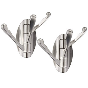 eoocvt 2pcs Folding Hook Wall Mounted Swivel Arm Triple Coat Hook Bathroom Kitchen Garage Clothes Hanger