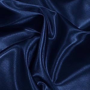 NSGZ Navy Blue Satin Fabric by The Yard, 2 Yards 60" Wide Silky Fabric, Solid Satin Cloth Fabric for Bridal, Wedding, Dress, Crafting, Decoration