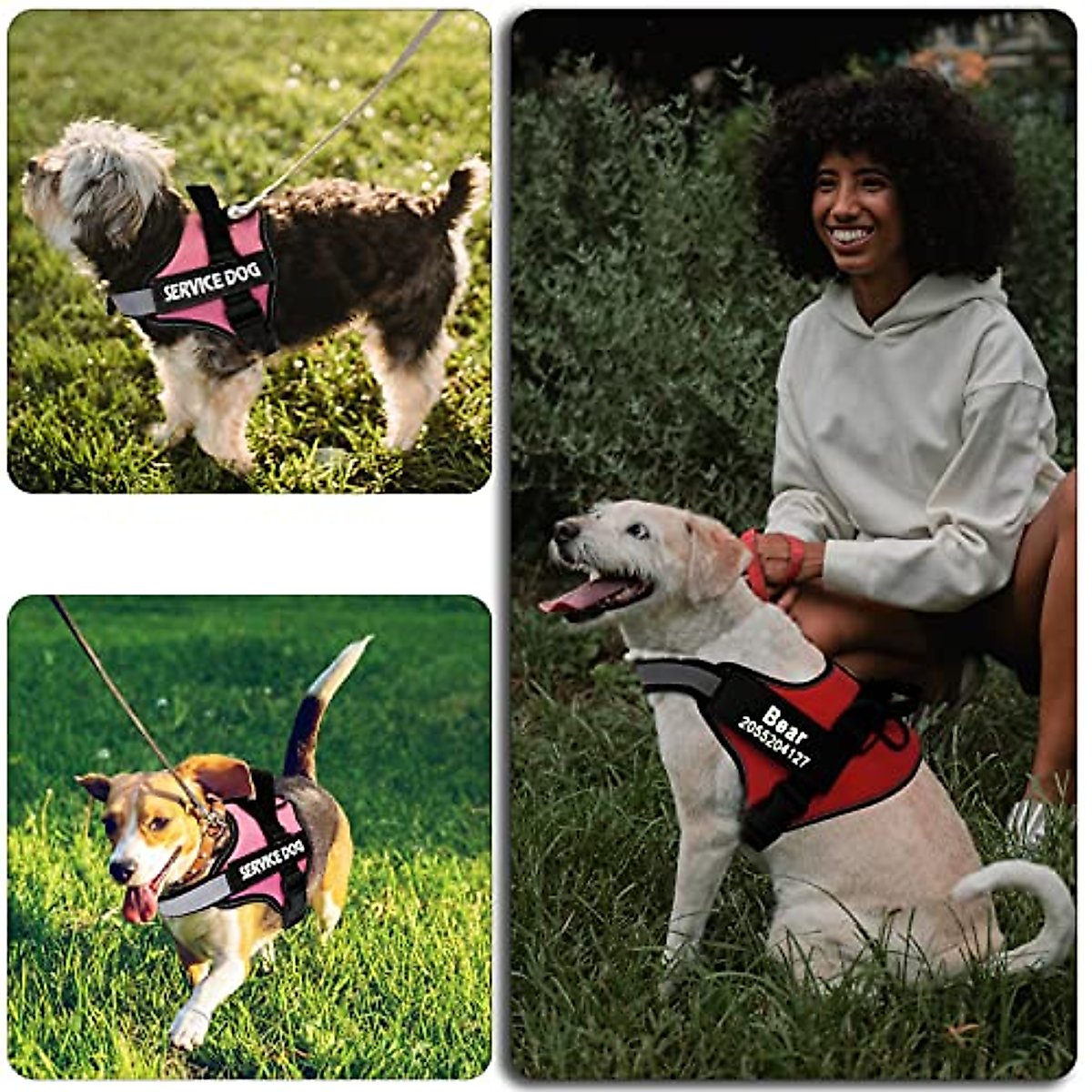 Custom Patch 2 Pieces Dog Vest Patches, Personalized Removable Tactical Patches for Dog Harness Service Dog in Training and Dog Halter Patches with Hook and Loop