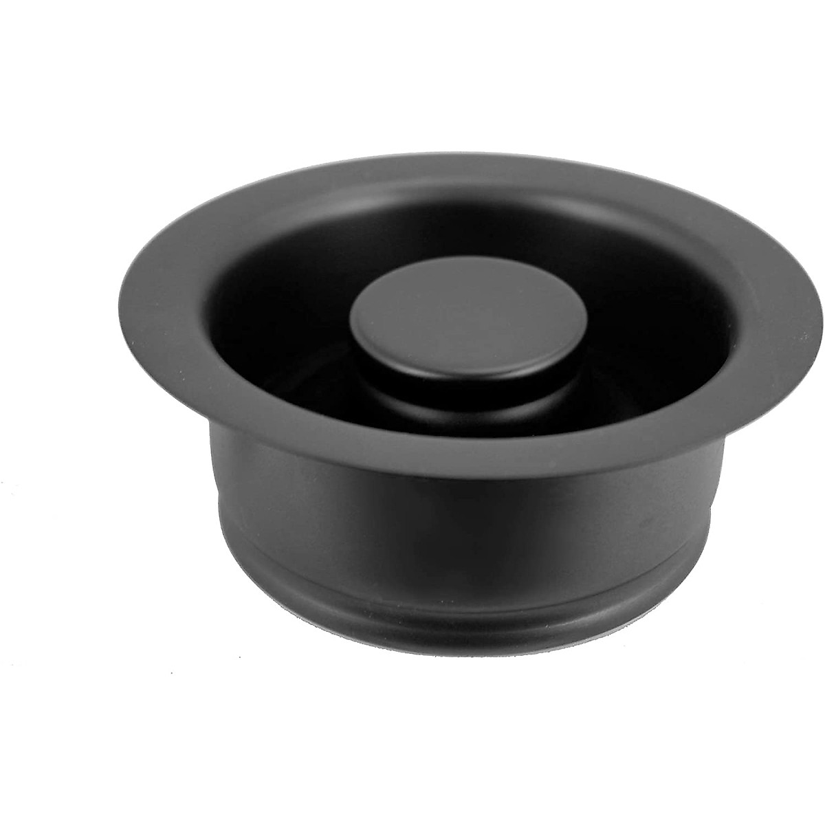 Westbrass D2165-25-62 4-1/4" OD Post Style Large Kitchen Basket Strainer with Waste Disposal Flange and Stopper Drain Set, 1-Pack, Matte Black