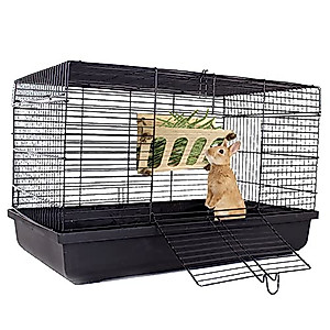 MUYG Rabbit Hay Feeder Bunny Wooden Hays Rack Small Animals Manger Grass Holder Less Wasted Food Dispenser for Guinea Pig Chinchilla 9.4''x5.7''(10Pcs)