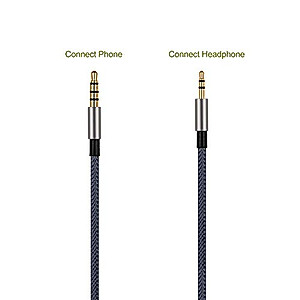 Audio Cable Replacement with in-Line Mic Remote Volume Control - Compatible with JBL Synchros S300 S300I S300a S500 S700 S400BT J56BT E40BT E30 E40 E50BT S400BT Headphone and Samsung Galaxy Android