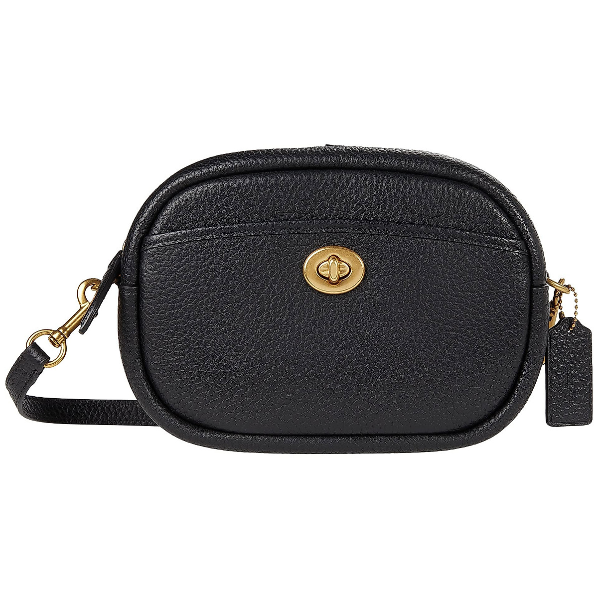 Coach Soft Pebble Leather Camera Bag with Leather Strap Black One Size