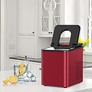 SOOPYK Ice Maker Countertop, Portable Ice Make 27 lbs in 24 hrs - 9 Ice Cubes Ready in 5-7 Mins, Ice Maker Machine with Self- Cleaning Function with Ice Scoop and Basket