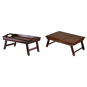 Winsome Wood Sedona and Alden Bed Trays Bundle | Antique Walnut Finish