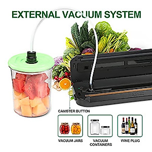 Cromify Vacuum Sealer Machine, Automatic Food Saver One-Touch Safe Operation 80kPa Strong Power, Dry Moist Modes, Kit of Rolls&Hose&Replaceable Bags