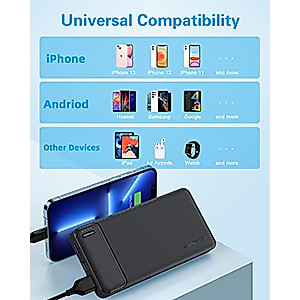 AsperX, Power Bank, 15000mAh, 2-Pack, Rechargeable Battery Pack for Heated Vest, Jackets, USB-C Out and in, Dual USB A, External Battery Pack for iPhone, Samsung, Android, and More