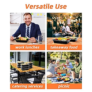 Lzerking Meal Prep Containers - 60 Pack 32oz Reusable Food Storage Containers with Lids, Extra-Thick, Disposable Bento Box, BPA-Free, Microwave, Freezer, and Dishwasher Safe