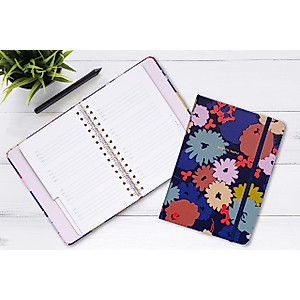 Kate Spade New York Address Book with A-Z Tabs, Navy Floral Leatherette Telephone Book Includes Birthday/Anniversary Calendar and 146 Contact Pages, Swing Flora