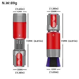 SONGRUI Traceless Scratch-free Dusting Brush Compatible with Dyson V7 V8 V10 V11 V12 V15 and Gen 5 Vacuum Cleaners, Handy Self-cleaning Soft Bristles Great for Car Interior, Baseboards and Corners