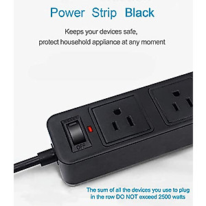 Power Strip 2 Prong, Surge Protector 2 Prong with 3AC Outlets and 4 USB Charging Ports, 6.6ft Long 2 Prong to 3 Prong Extension Cord for Smartphone Home Office Desktop, Black