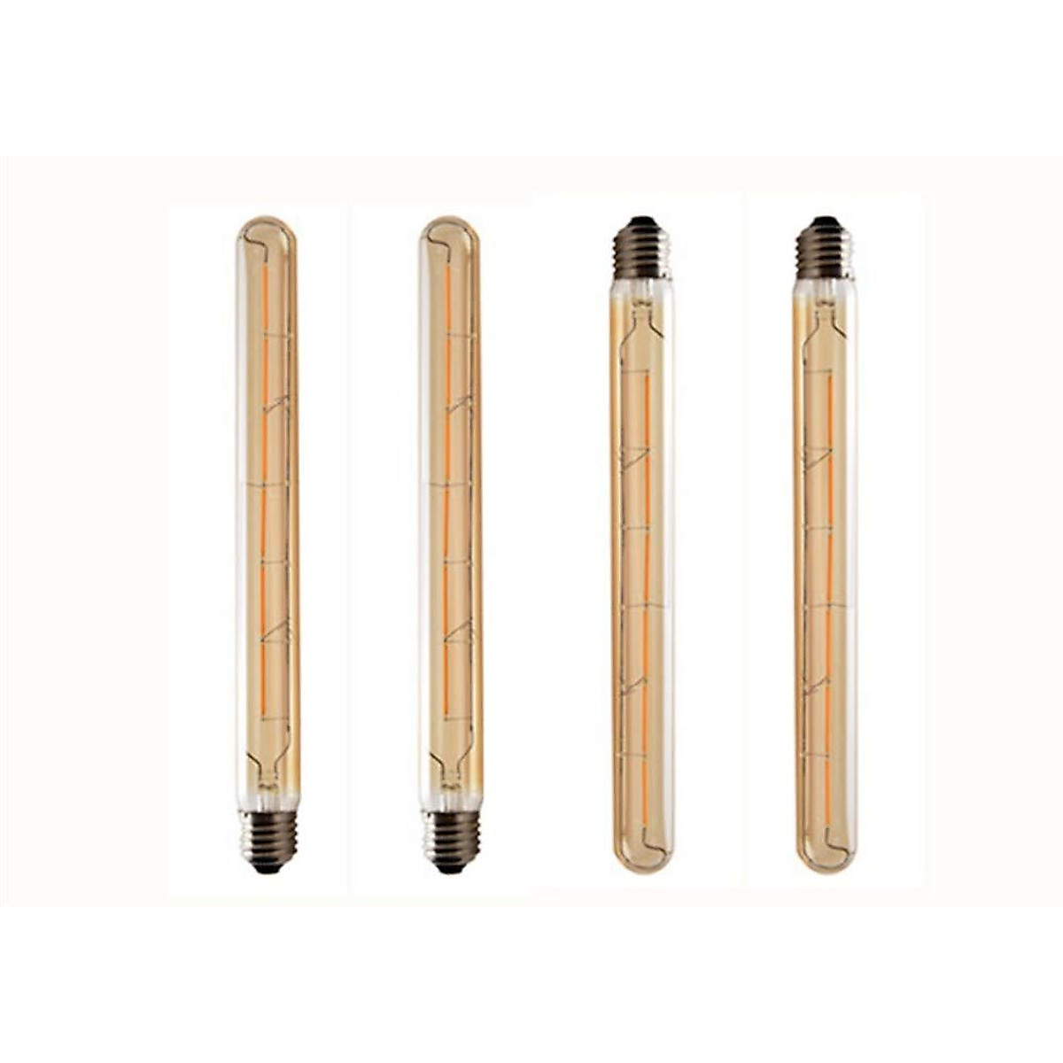 T300 Vintage LED Filament Bulb T300 6W Dimmable Vintage Edison Light Bulb Long Tubular Vintage LED Light,E26/E27 Medium Base,Amber Glass,Warm White 2300K,6W(40W Equivalent),Dimmable,Pack of 4