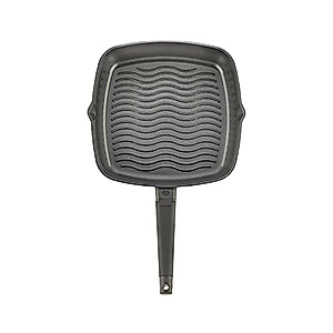 ZAVOR Noir 11" Square Grill Pan for Stove Tops - Quality Cast Aluminum, Titanium Infused Ceramic Nonstick Coating & Removable Handle - Lighter than Cast Iron - Induction Ready, Dishwasher & Oven Safe